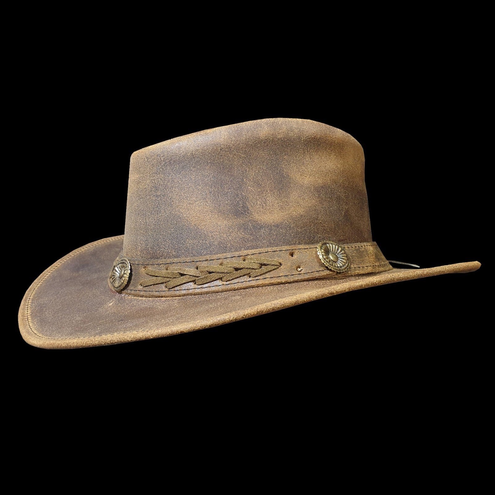 Brown/Gold Rodeo Hat – Outback Leather Products