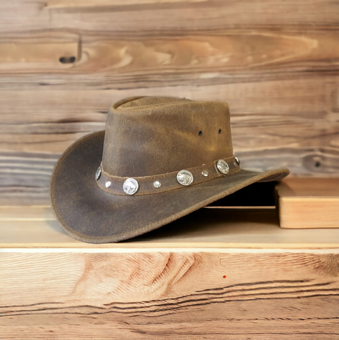 Brown/Silver Rodeo Hat – Outback Leather Products