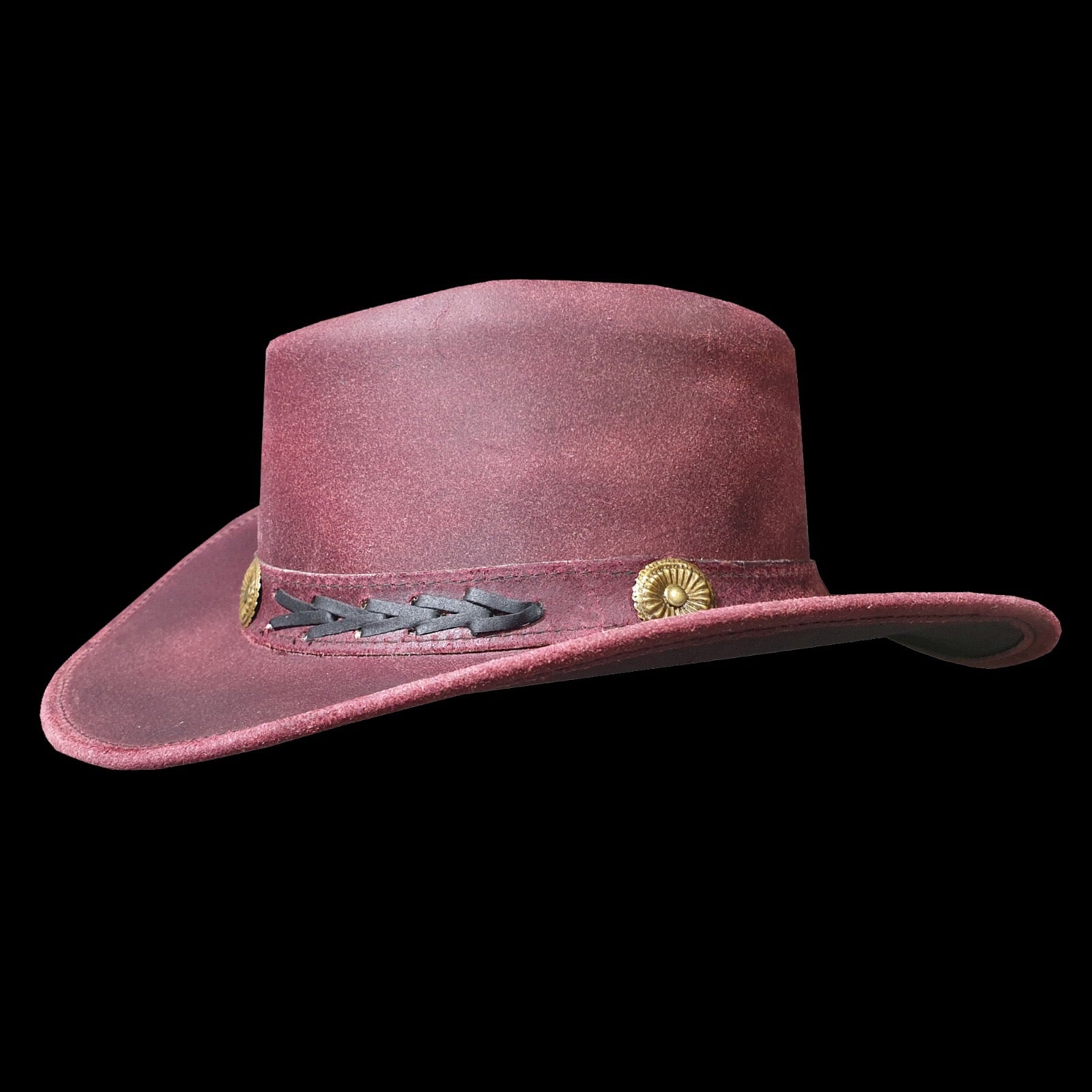 Burgundy/Gold Rodeo Hat – Outback Leather Products